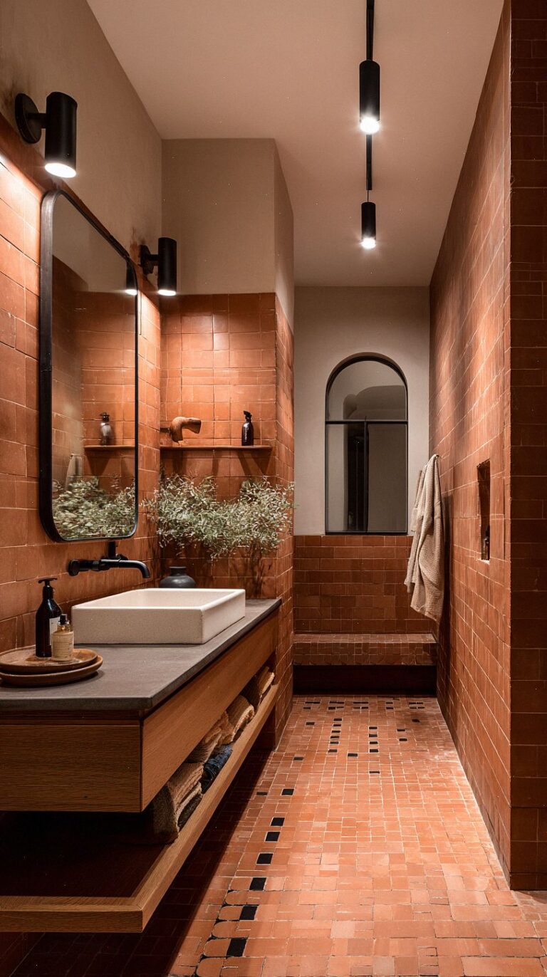 A Guide to Creating an Earthy Modern Bathroom With Spa-Like Warmth ...