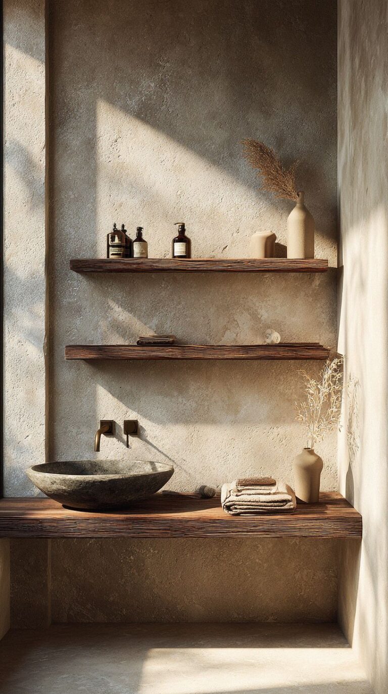 A Guide to Creating an Earthy Modern Bathroom With Spa-Like Warmth ...