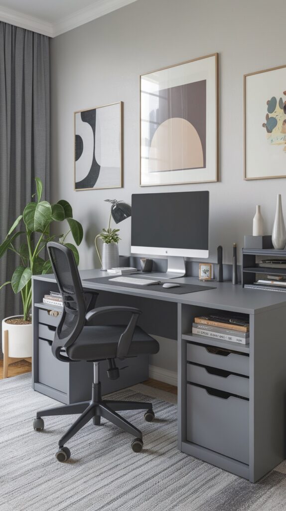 10 Stylish Gray Home Office Ideas to Inspire Your Workspace – HomePureDecor