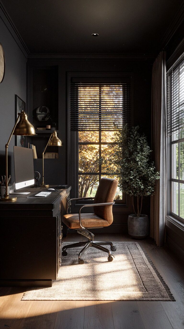 How to Create a Moody, Productive Dark Home Office – HomePureDecor